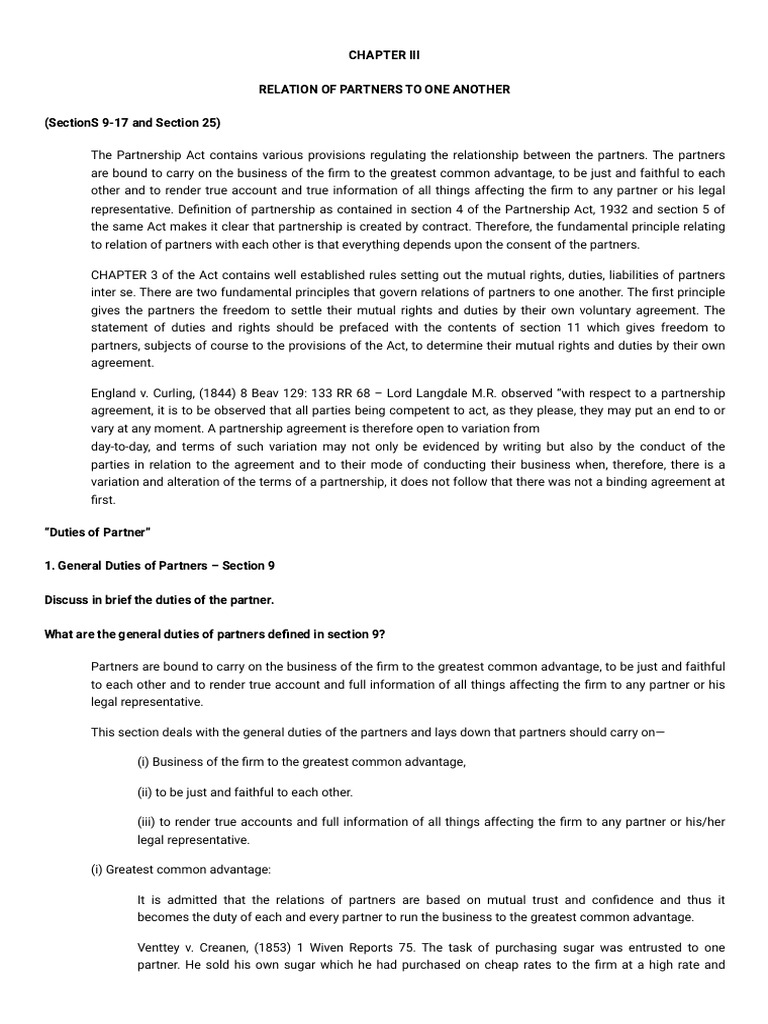 Partners' Rights and Duties Explained | PDF | Law Of Agency | Partnership