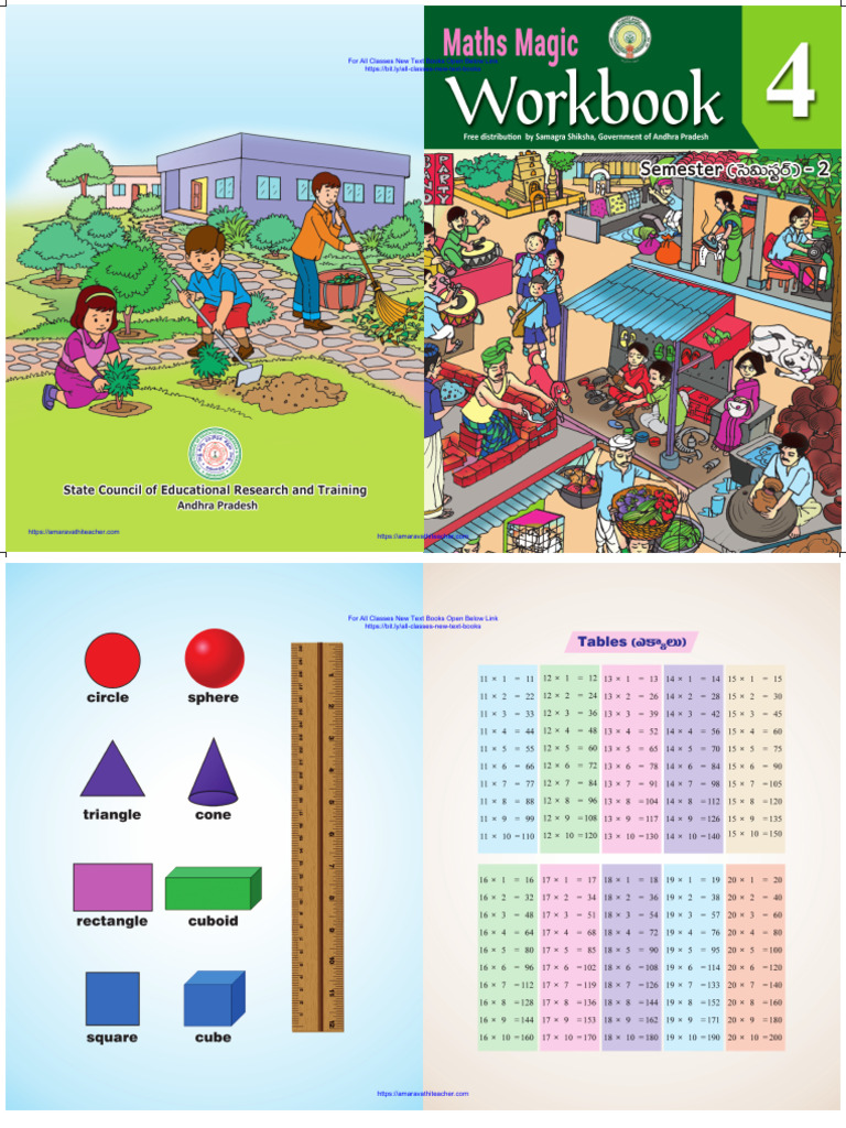 New Andhra Pradesh Class 4 Maths Workbook | PDF | Area | Shape