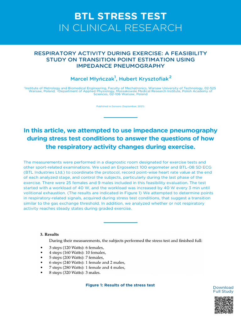 BTL Stress Test Clin Respiratory-Activity-during-exercise En100 | PDF