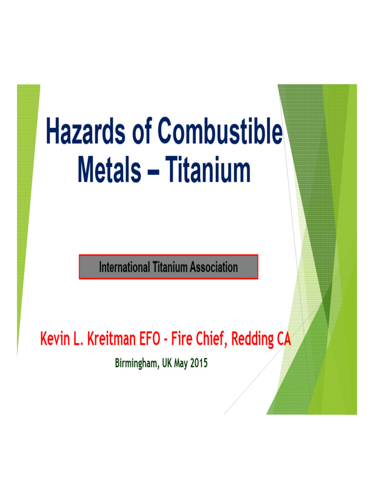 Titanium Metal Dust Fire Hazard | PDF | Fires | Water