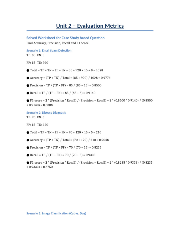 Evaluation Metrics for Classification Models | PDF | Psychological ...