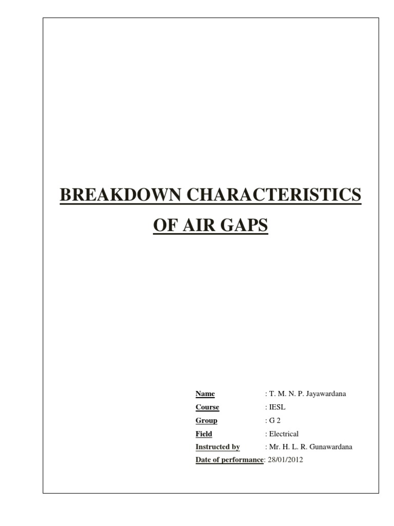 Breakdown Cha of Air Gaps Complete | PDF | Electrical Breakdown | High ...
