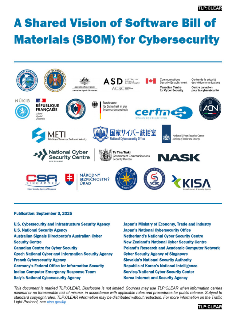 Joint Guidance A Shared Vision of Software Bill of Materials For ...