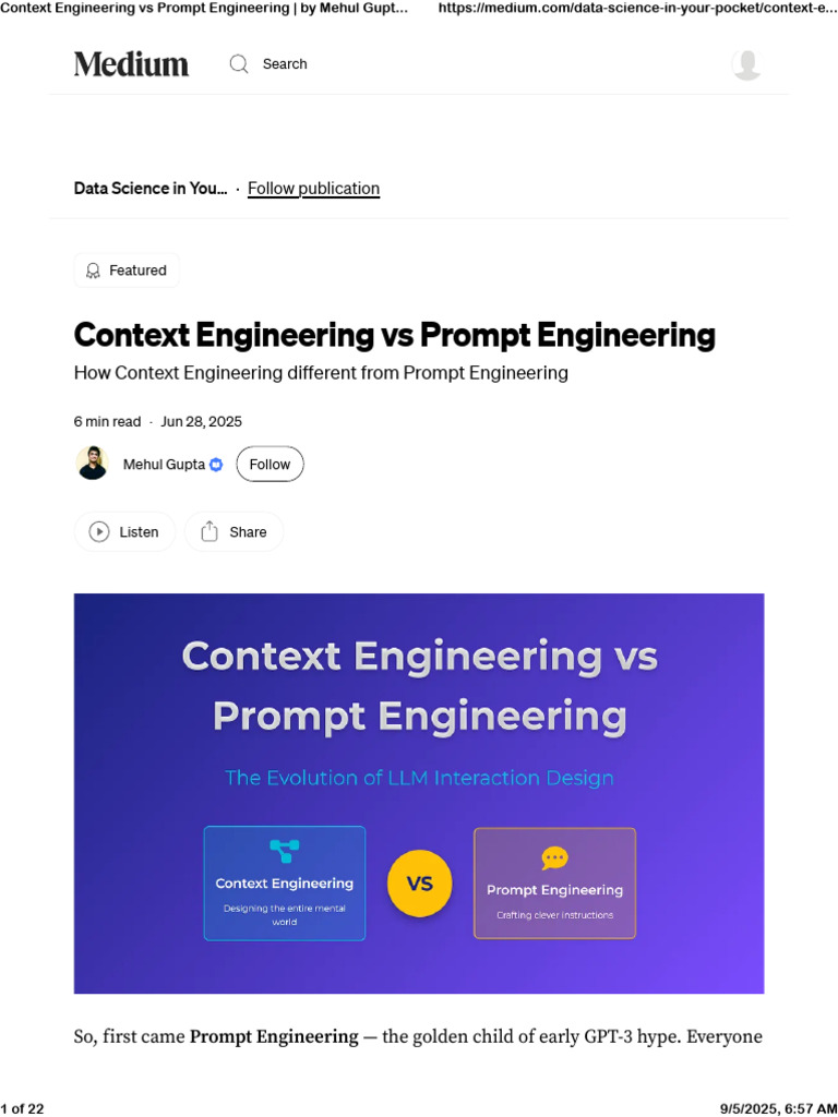 Context vs Prompt Engineering Explained | PDF | Computing | Information ...