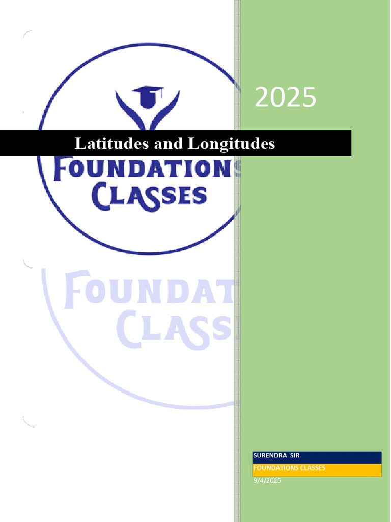 5..latitudes and Longitudes | PDF | Latitude | Equator