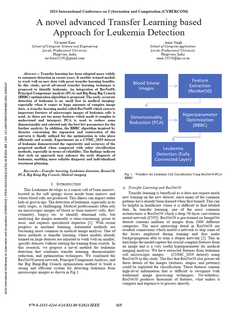 Advanced Transfer Learning for Leukemia Detection | PDF | Principal ...