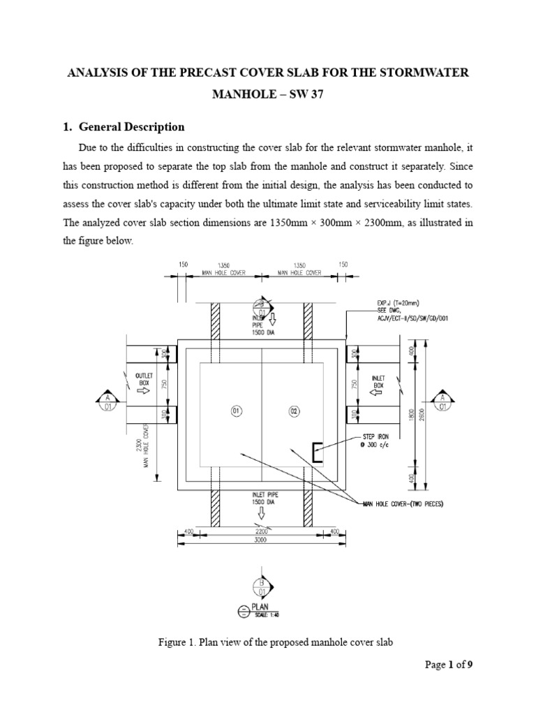 Ect-Pii - 20250902 - Analysis of The Manhole Cover Slab | PDF | Bending ...