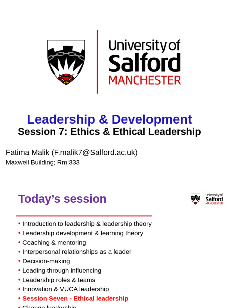 Session Seven - Ethical Leadership | PDF | Performance Appraisal ...