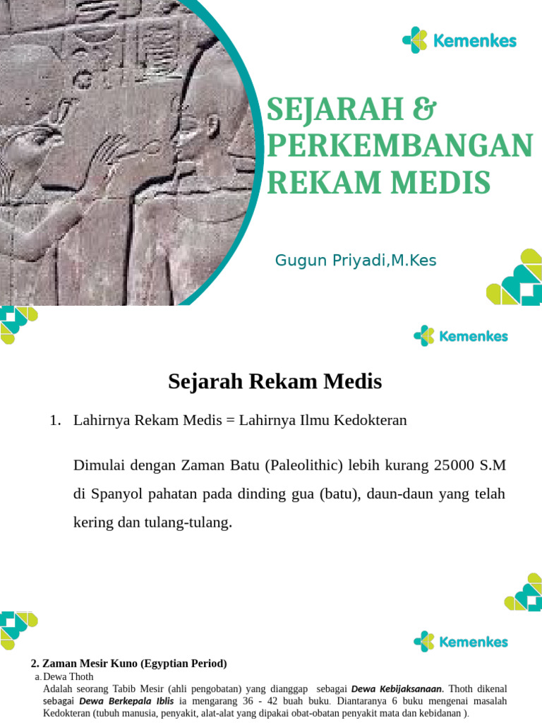 Sejarah Dan Perkembangan Rekam Medis (Autosaved) | PDF