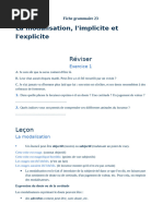 Exercices sur la modalisation en français | PDF | Phrase | Adverbe