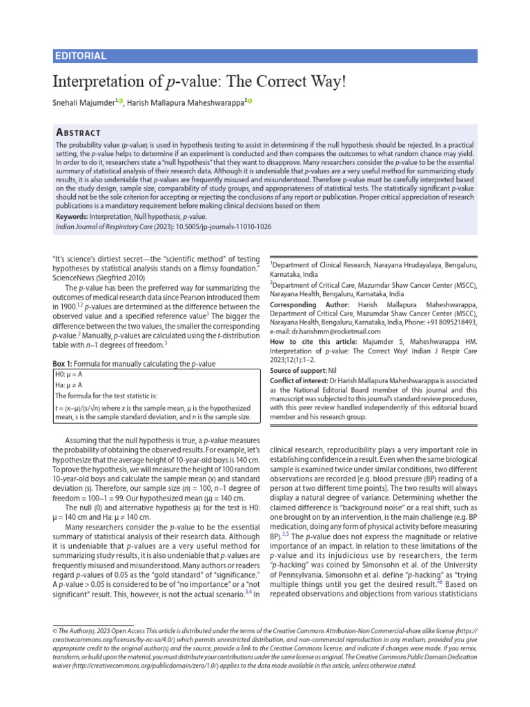 Understanding p-Value Interpretation | PDF | P Value | Statistics