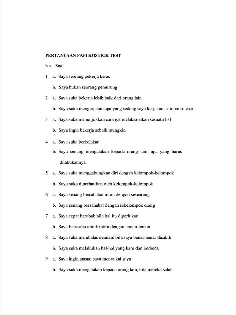 Soal Psikotest 2. | PDF