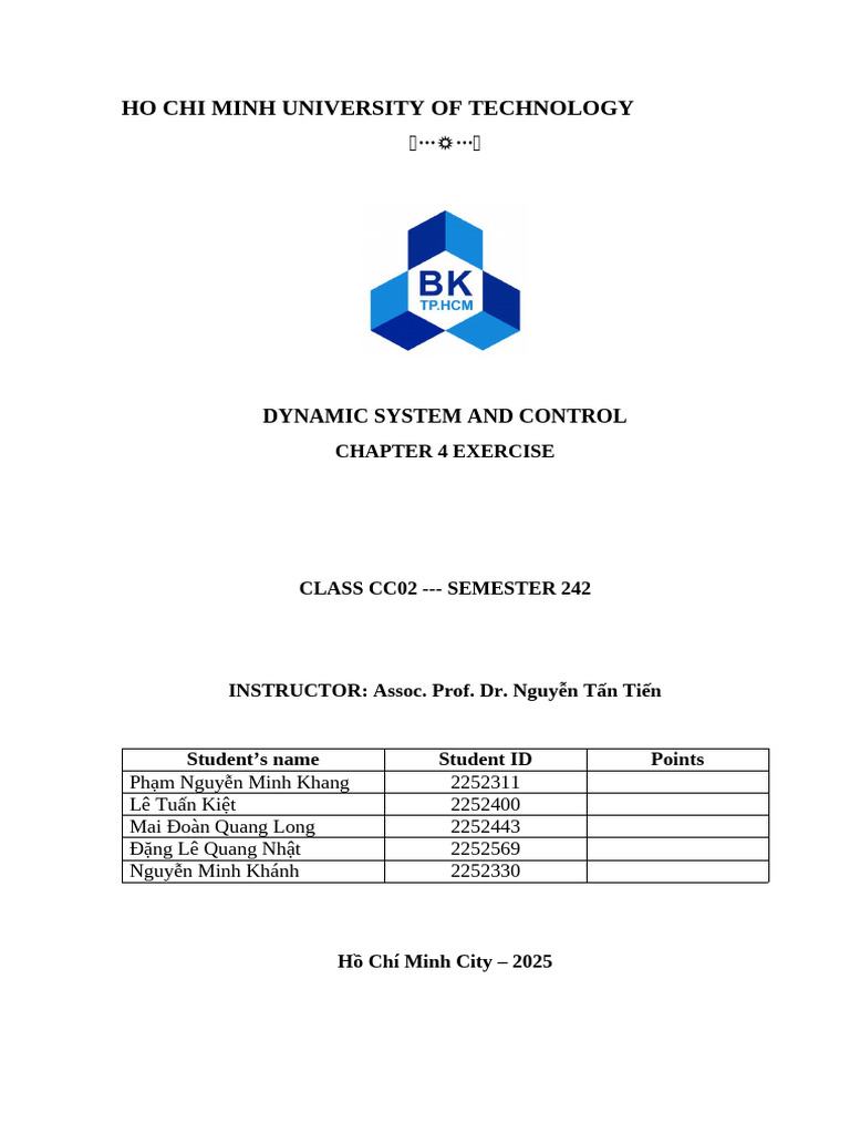 Dynamic Systems Control Exercises | PDF | Damping | Laplace Transform