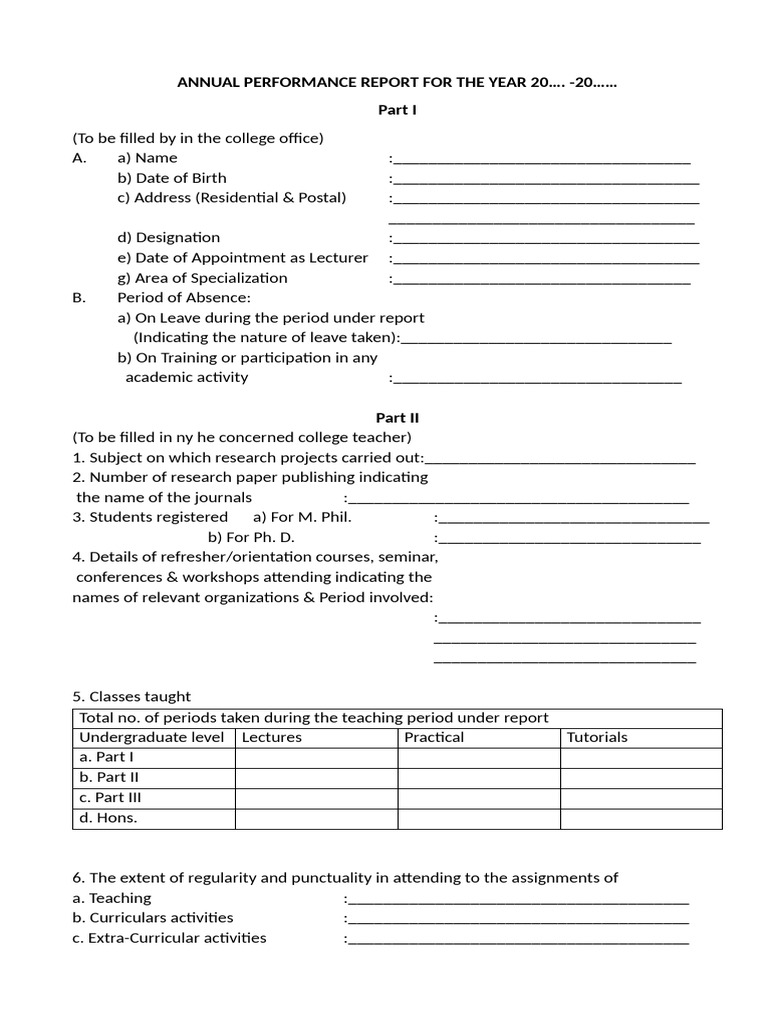 Annual Performance Report Template | PDF | Teachers