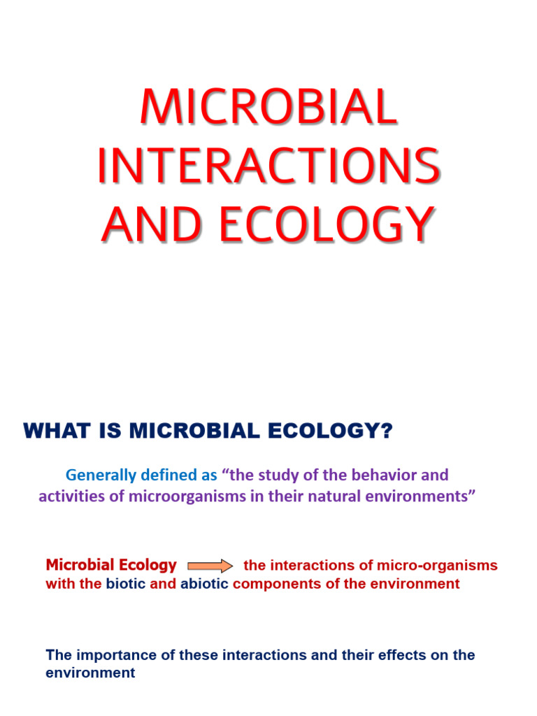 Microbial Ecology and Interactions Explained | PDF | Symbiosis ...
