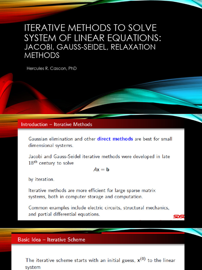 0-2 Iterative Methods To Solve System of Linear Equations 3 | PDF