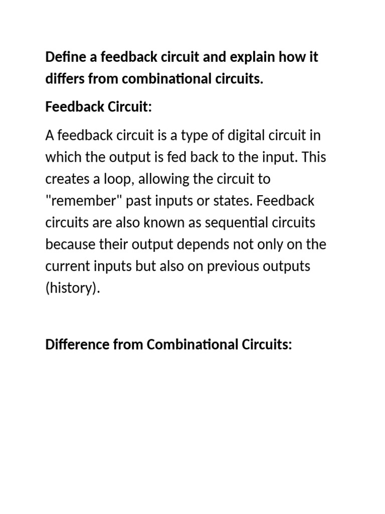 Feedback vs. Combinational Circuits | PDF