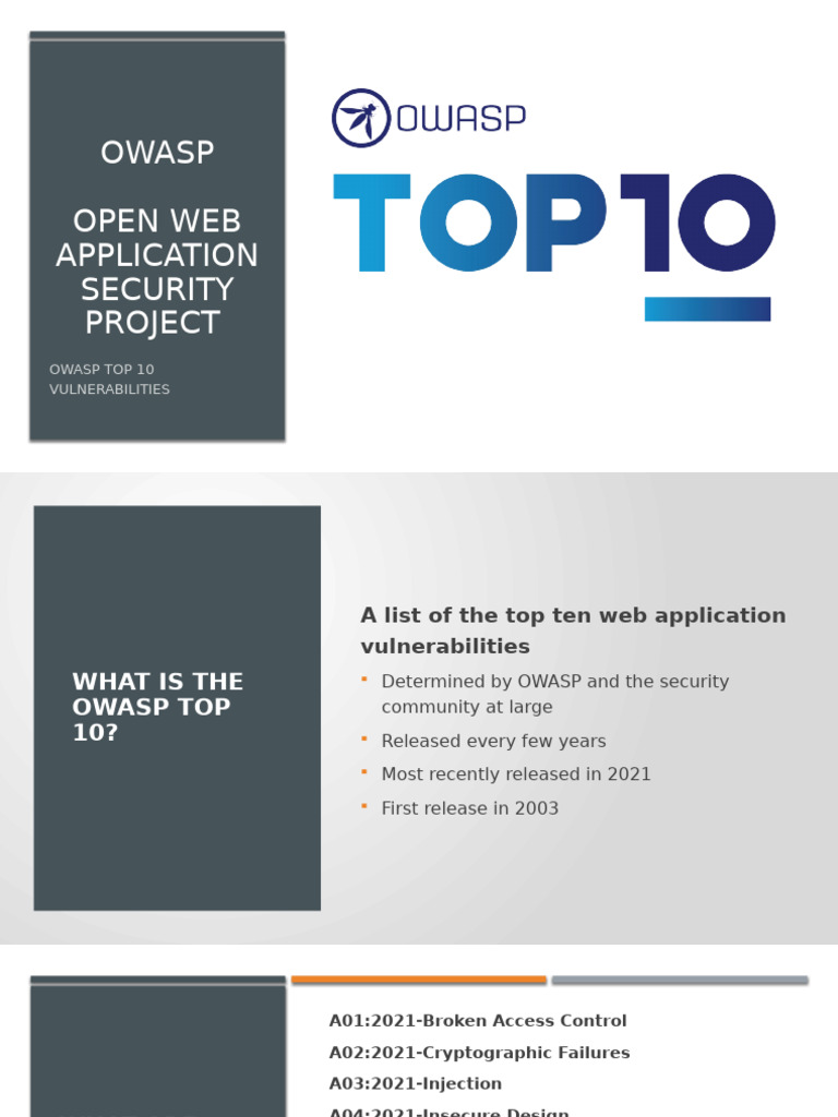Owasp Top 10 | PDF | Risk | Authentication