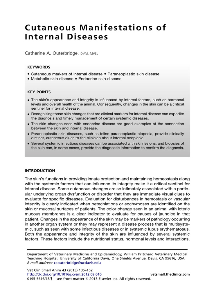 Cutaneous Manifestations of Internal Diseases | PDF | Zinc ...