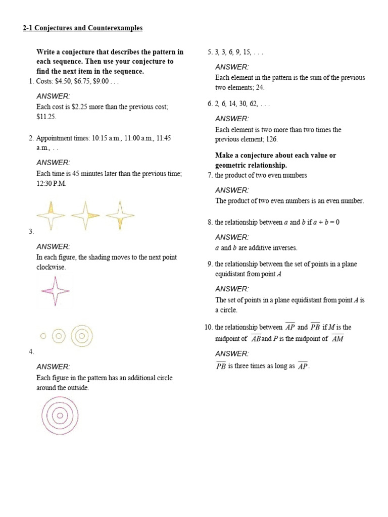 2 1 Conjectures and Counterexamples | PDF | Conjecture | Area