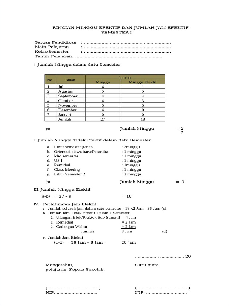 Contoh Rincian Minggu Efektif Pai | PDF
