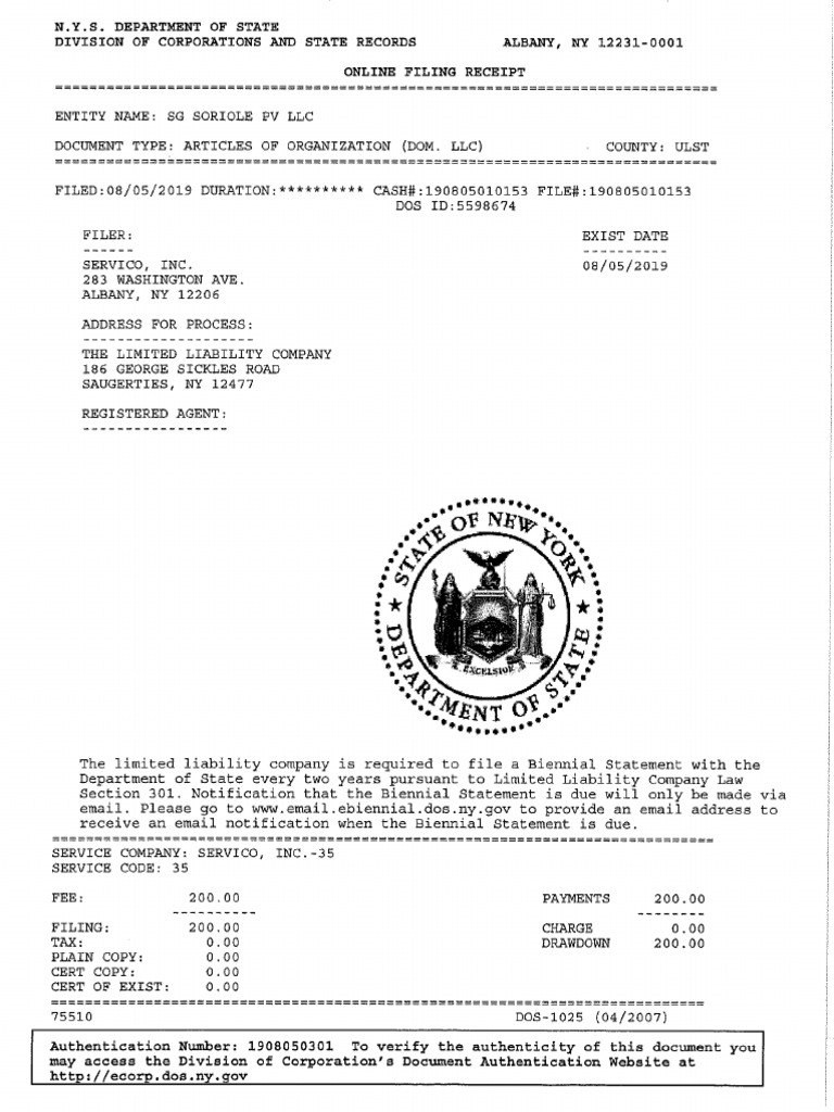 Online Filing Receipt | PDF | Limited Liability Company | Irs Tax Forms