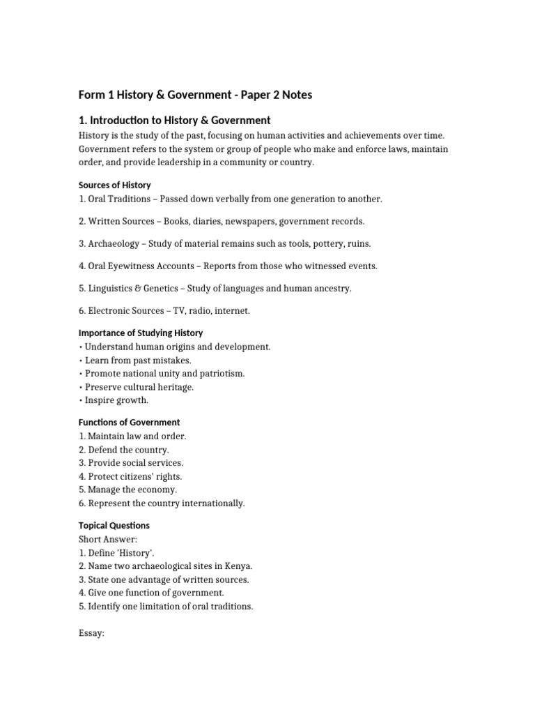History & Government Study Notes | PDF | Homo | Human Evolution