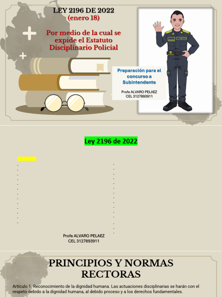 Ley 2196 De 2022 Estatuto Disciplinario Policial Pdf Disciplinas