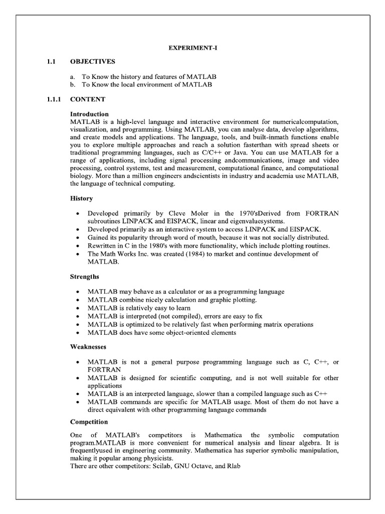 Basic Features in MATLAB | PDF