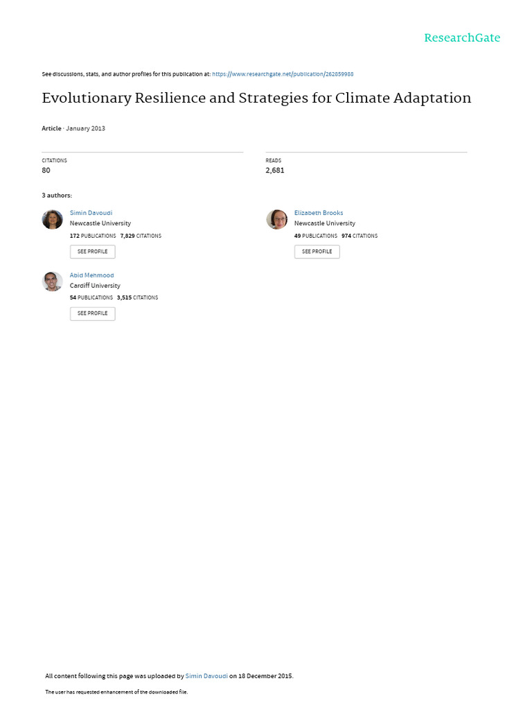Climate Adaptation Strategies Explained | PDF | Ecological Resilience ...