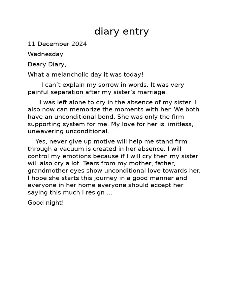 Diary Entry | PDF