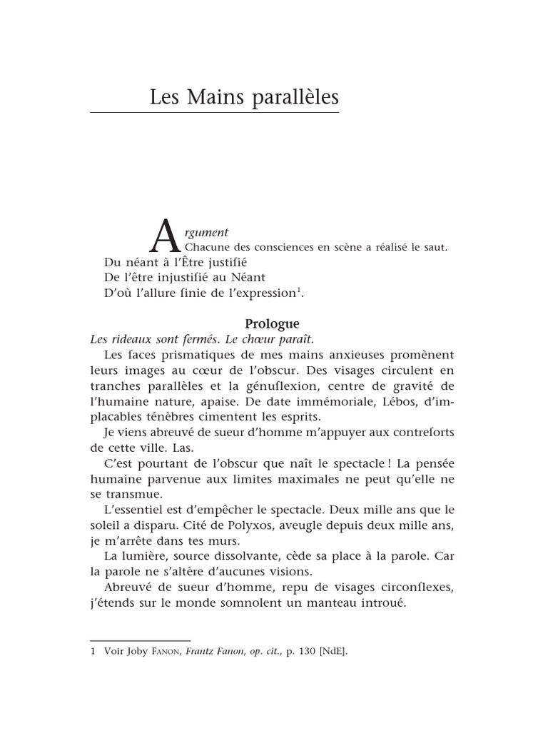 Les Mains Parallèles : Obscurité et Destin | PDF