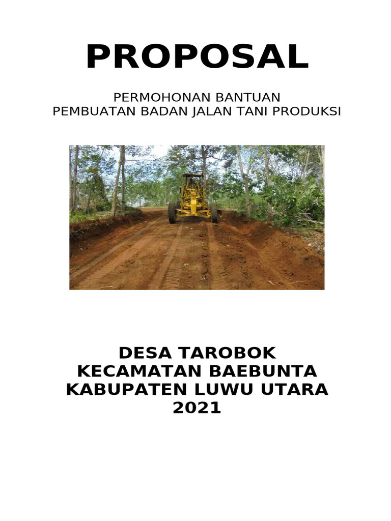 Proposal Pembuatan Badan Jalan Tani | PDF