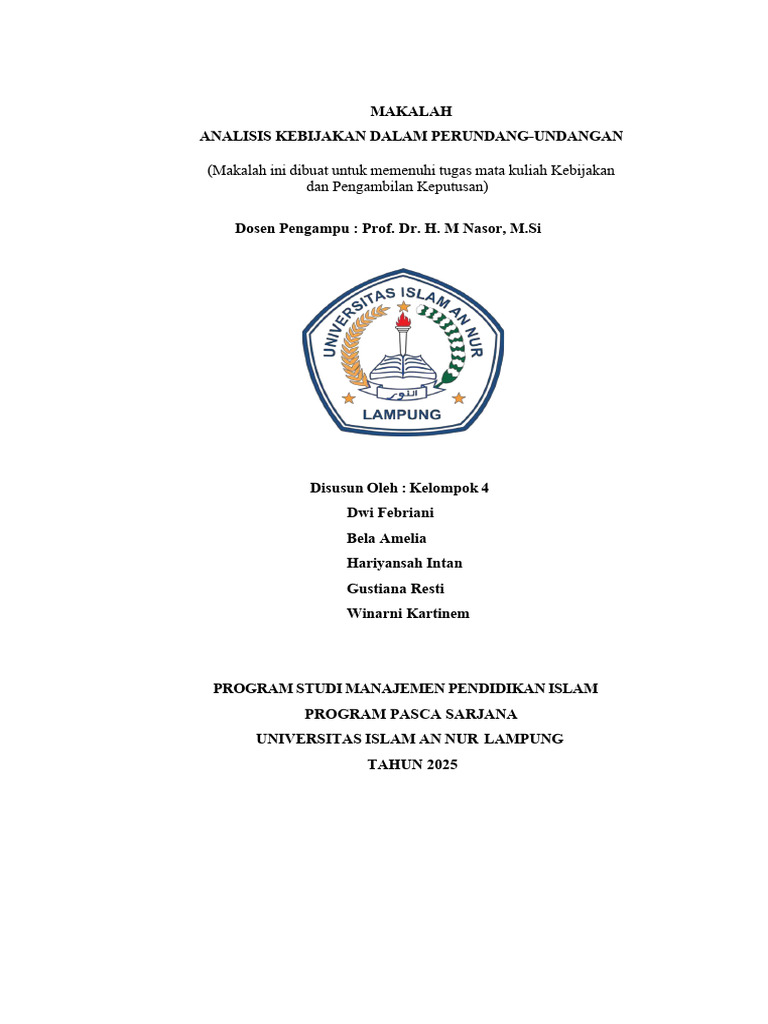 Makalah Kelompok 4 Audit Universitas Annur PDF | PDF