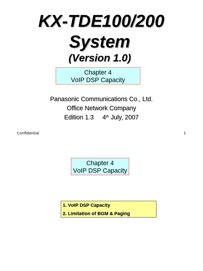 VoIP DSP Capacity Overview | PDF | Voice Over Ip | Service Industries