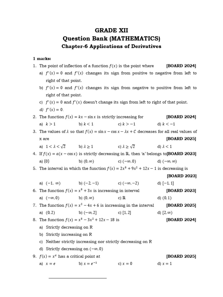 Derivatives Applications Question Bank | PDF | Area