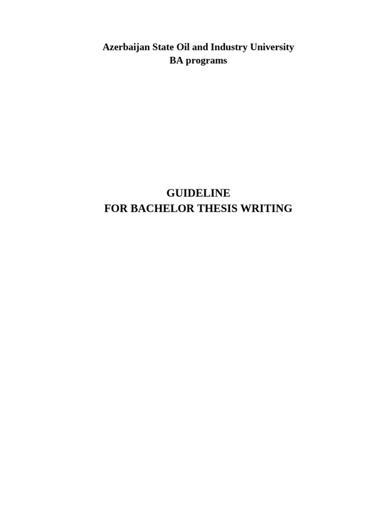Guideline For Bachelor Diploma Thesis | PDF | Thesis | Typefaces
