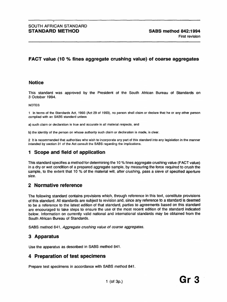 FACT Value Testing for Coarse Aggregates | PDF