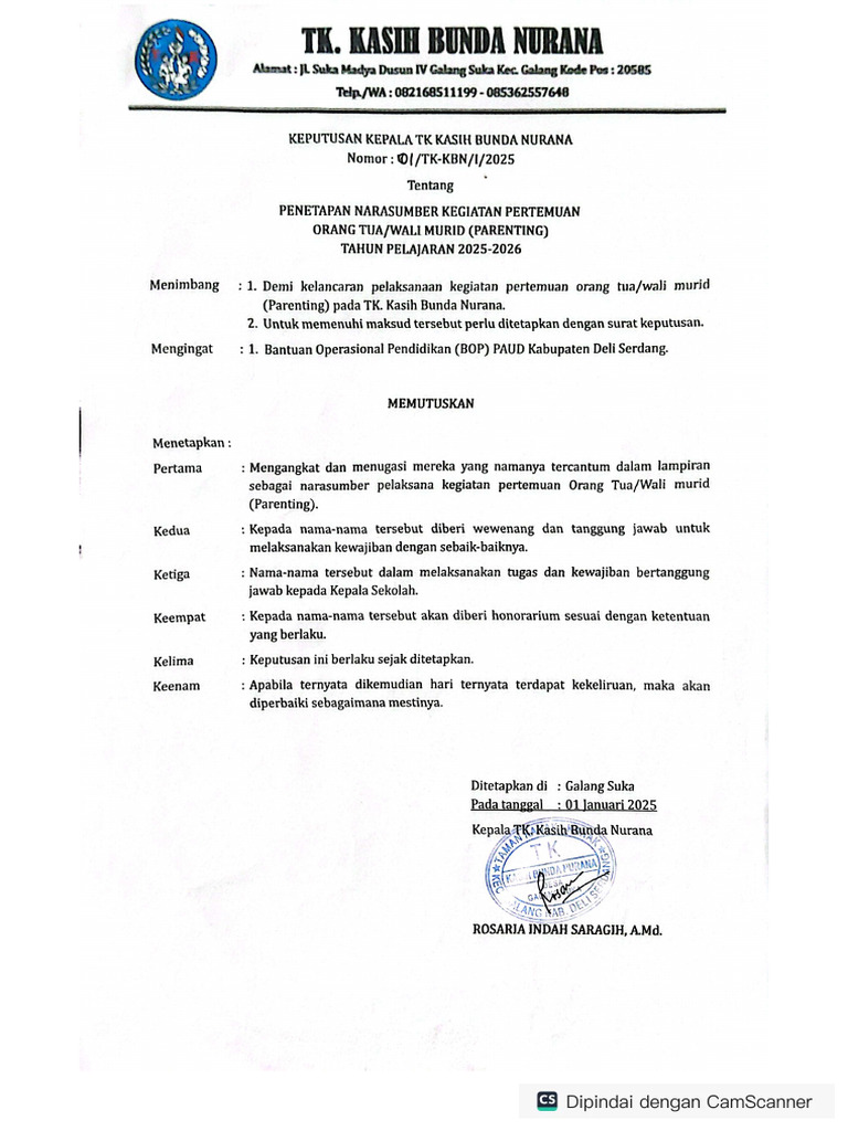 SK Program Parenting Di Sekolah | PDF
