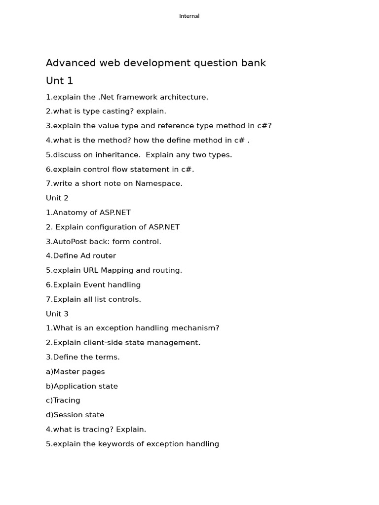 AWD Question Bank. | PDF