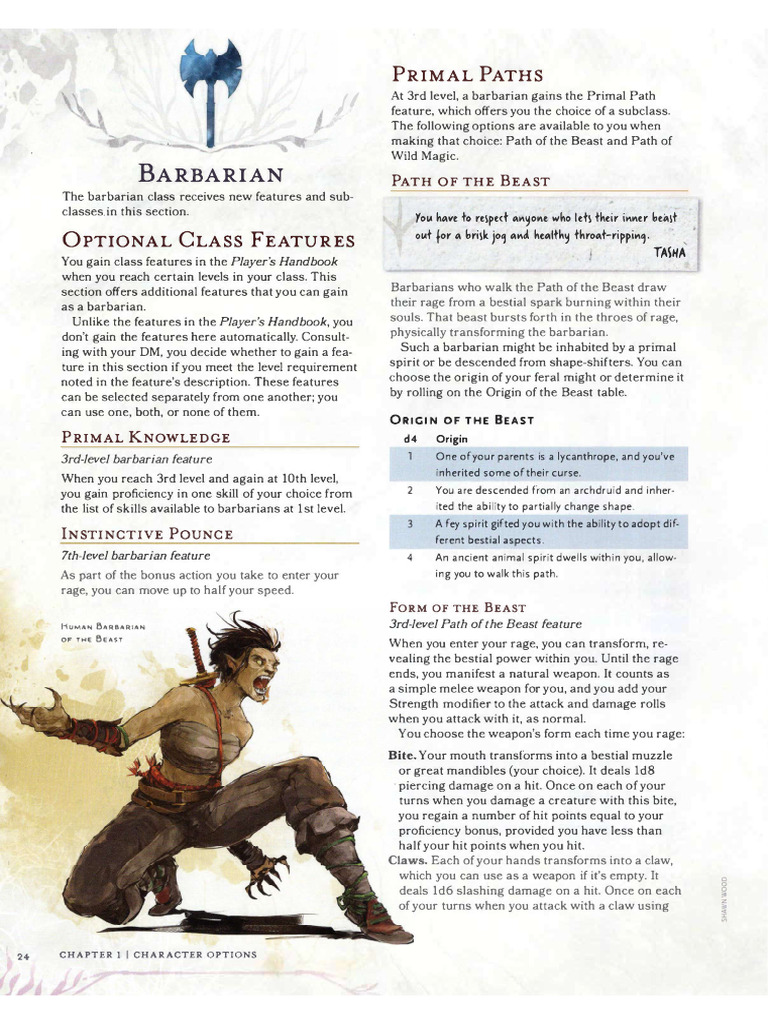 BARBARIAN_ PATH OF THE BEAST | PDF