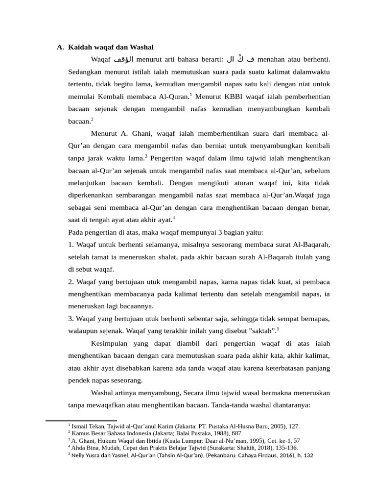 Kaidah Waqaf dan Washal dalam Tajwid | PDF