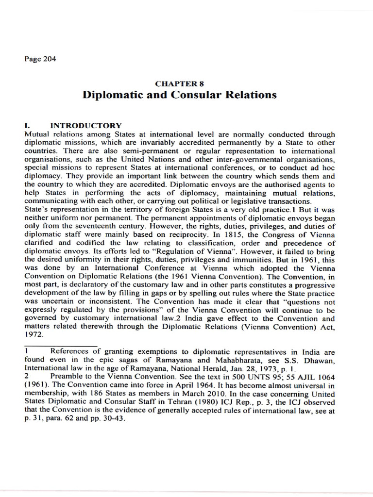 Overview of Diplomatic Relations Law | PDF | Diplomatic Rank ...