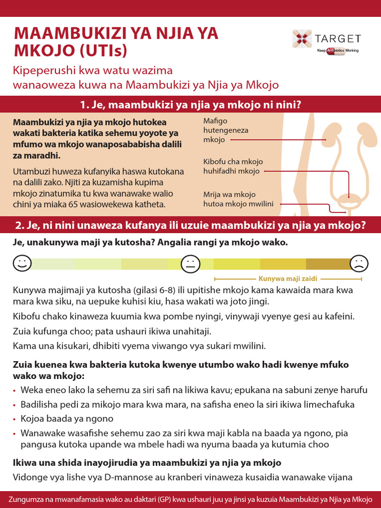Swahili - Combined - UTI - Leaflet V1.0 UKHSA | PDF