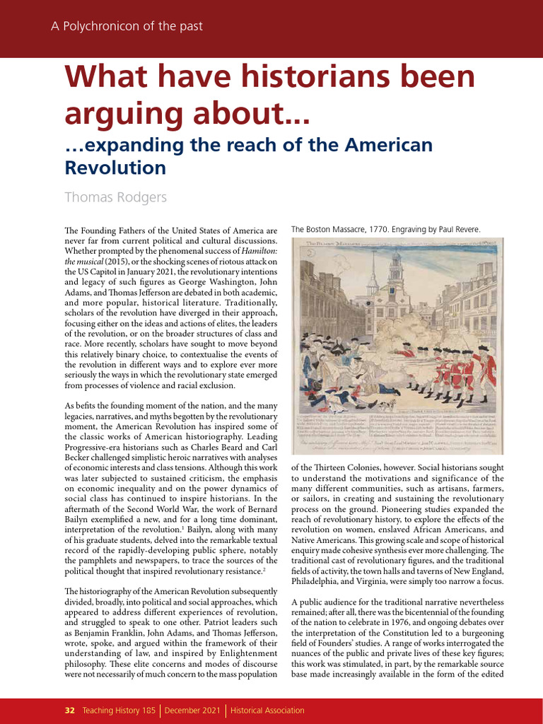 TH185 What Have Historians Been Arguing About Expanding The Reach of ...