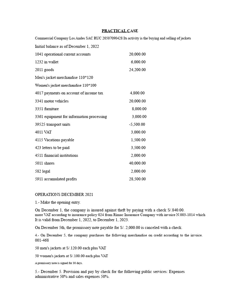 Financial Operations of Los Andes SAC | PDF | Expense | Value Added Tax