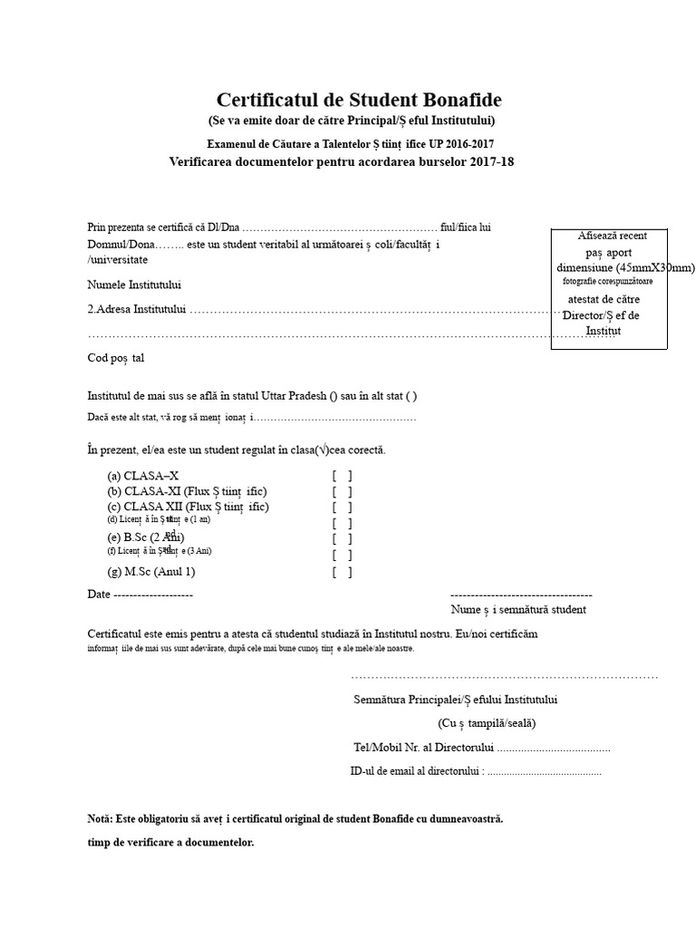 Student Bonafide | PDF