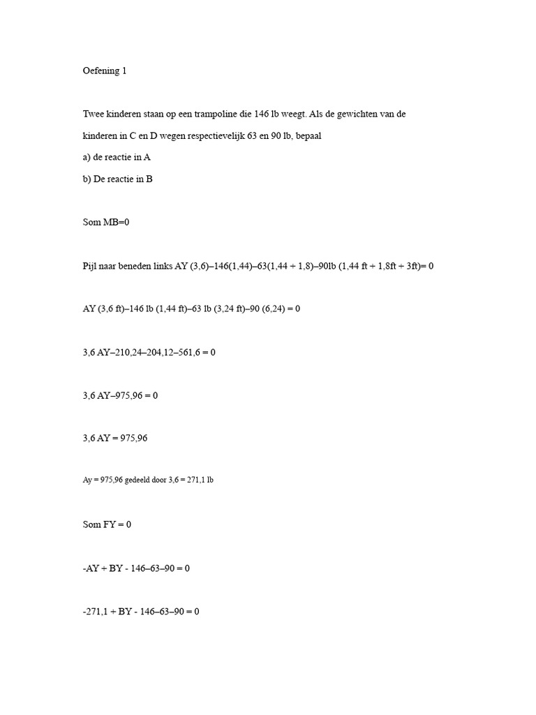 Statica Oefeningen | PDF