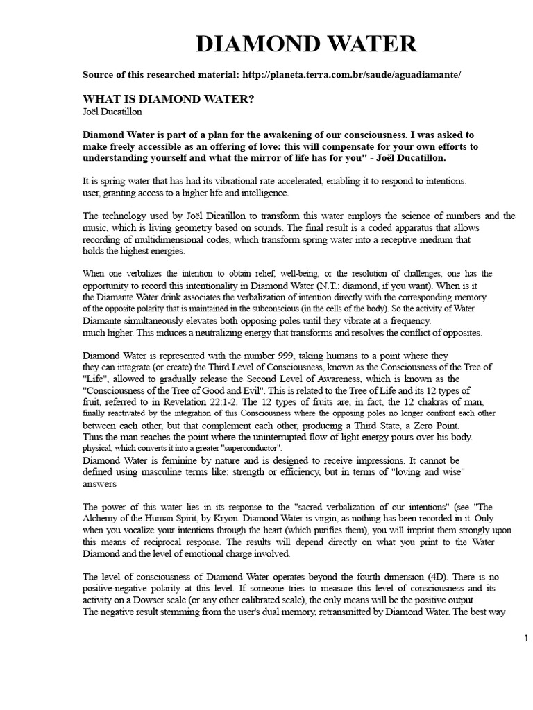 Understanding Diamond Water Benefits | PDF | Water