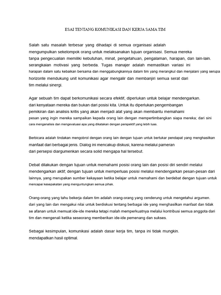 Komunikasi Efektif dalam Kerja Tim | PDF
